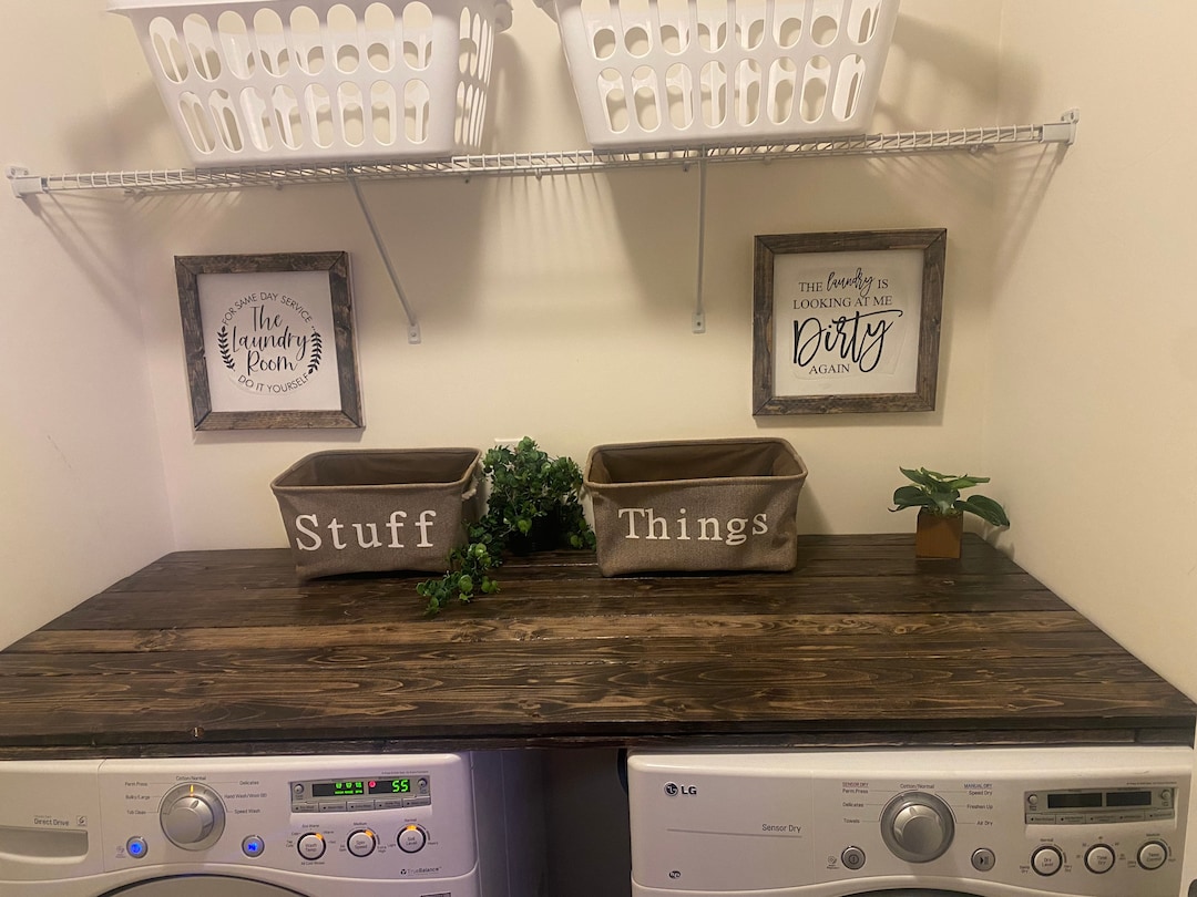 Washer and Dryer Top, Laundry Room Organization, Farmhouse Laundry Top ...