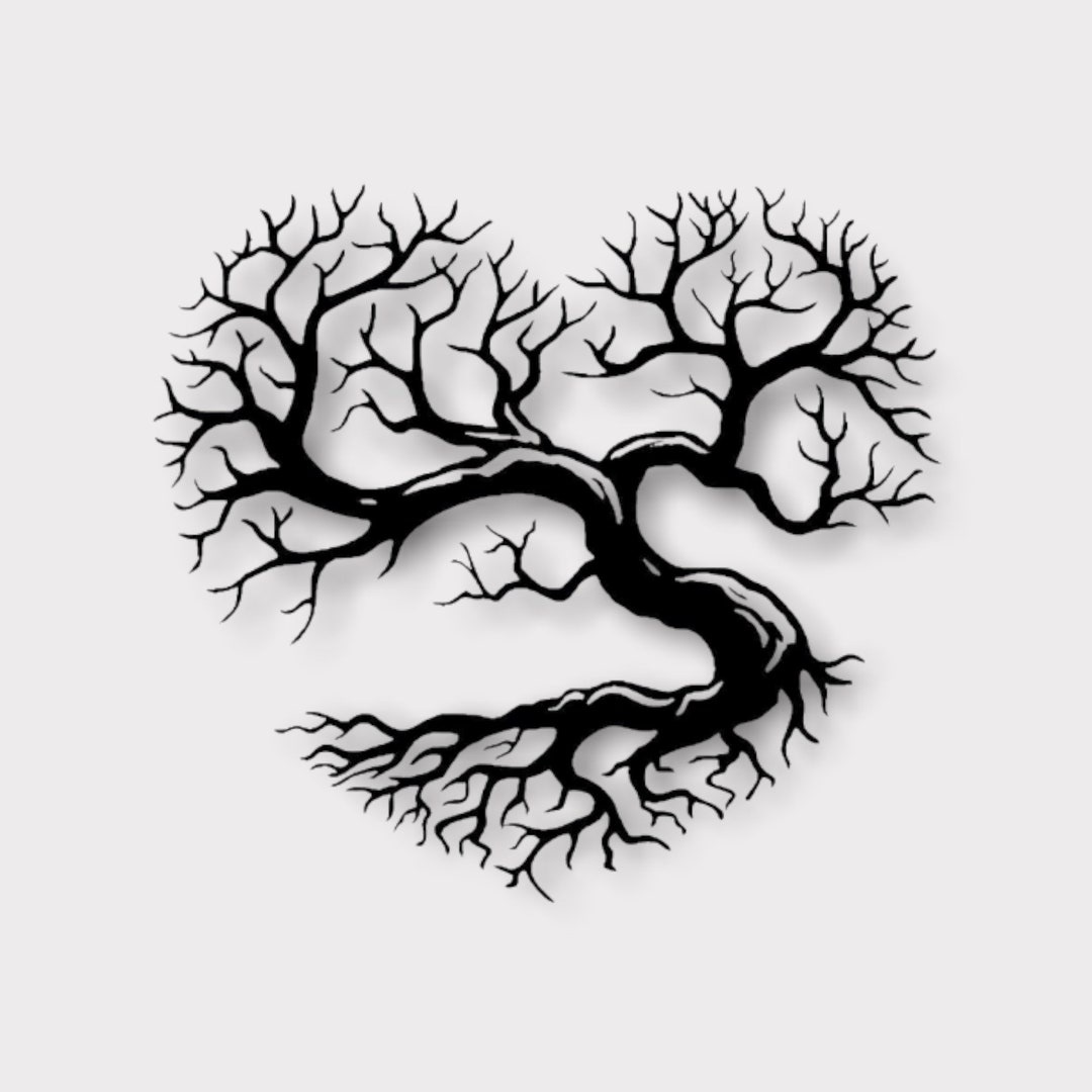 Heart Tree Metal Wall Decor Wooden Wall Art Home Art Wooden Art Panel ...