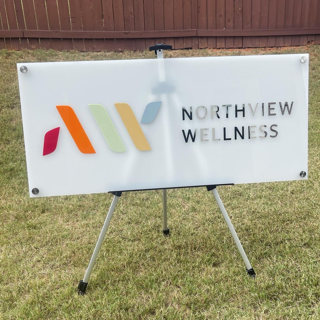 Custom 3D Acrylic Business Sign | Rectangular 3D Business Logo Sign ...