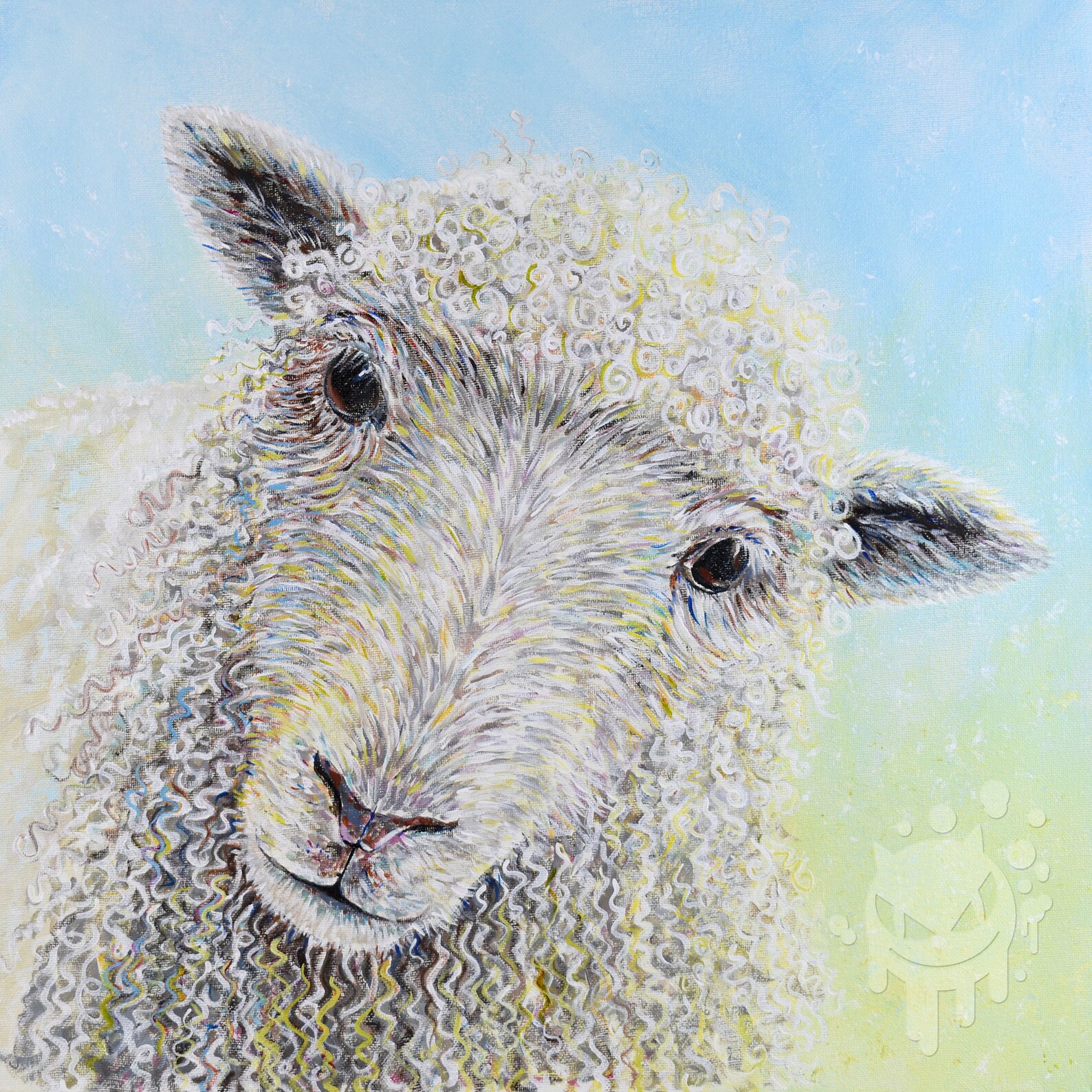 Curious Sheep Fine Art Print arte de ovejas imagen de ovejas pintura de ...