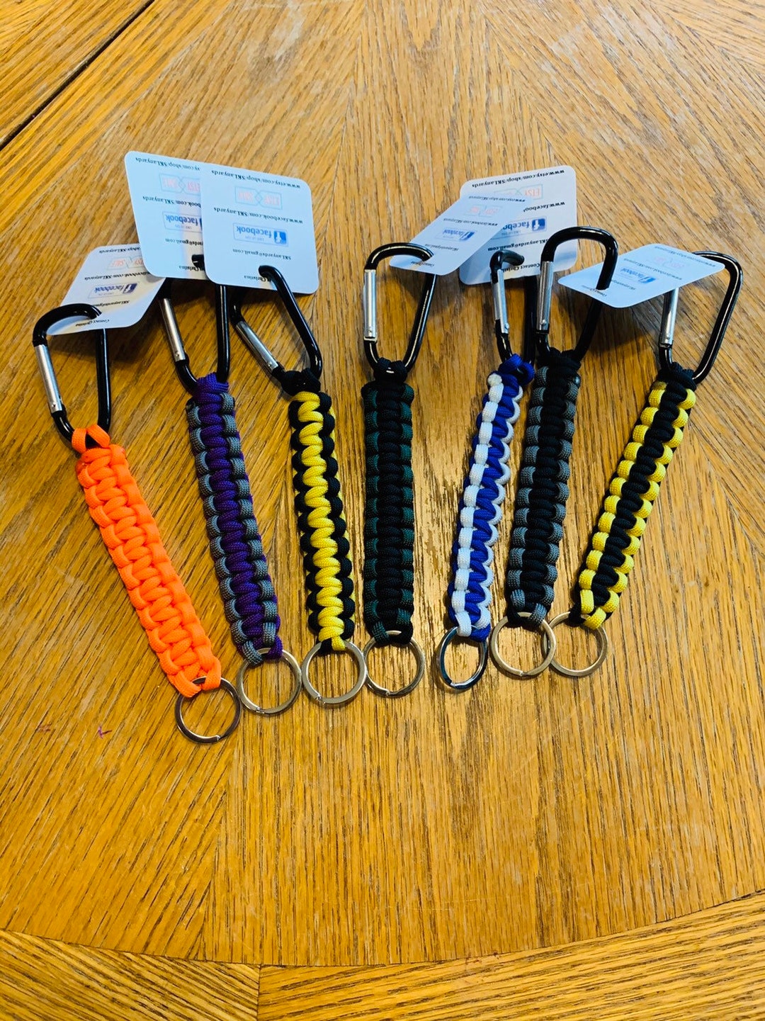 Braided Paracord Keychain With Carabiner and Key Ring - Custom Color ...