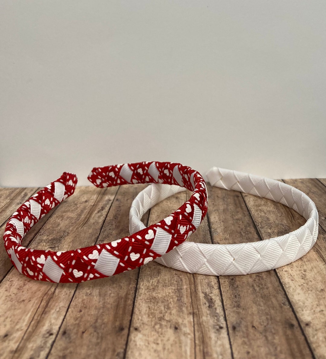 Valentine Headband, Solid White Headband, Heart Print Headband ...
