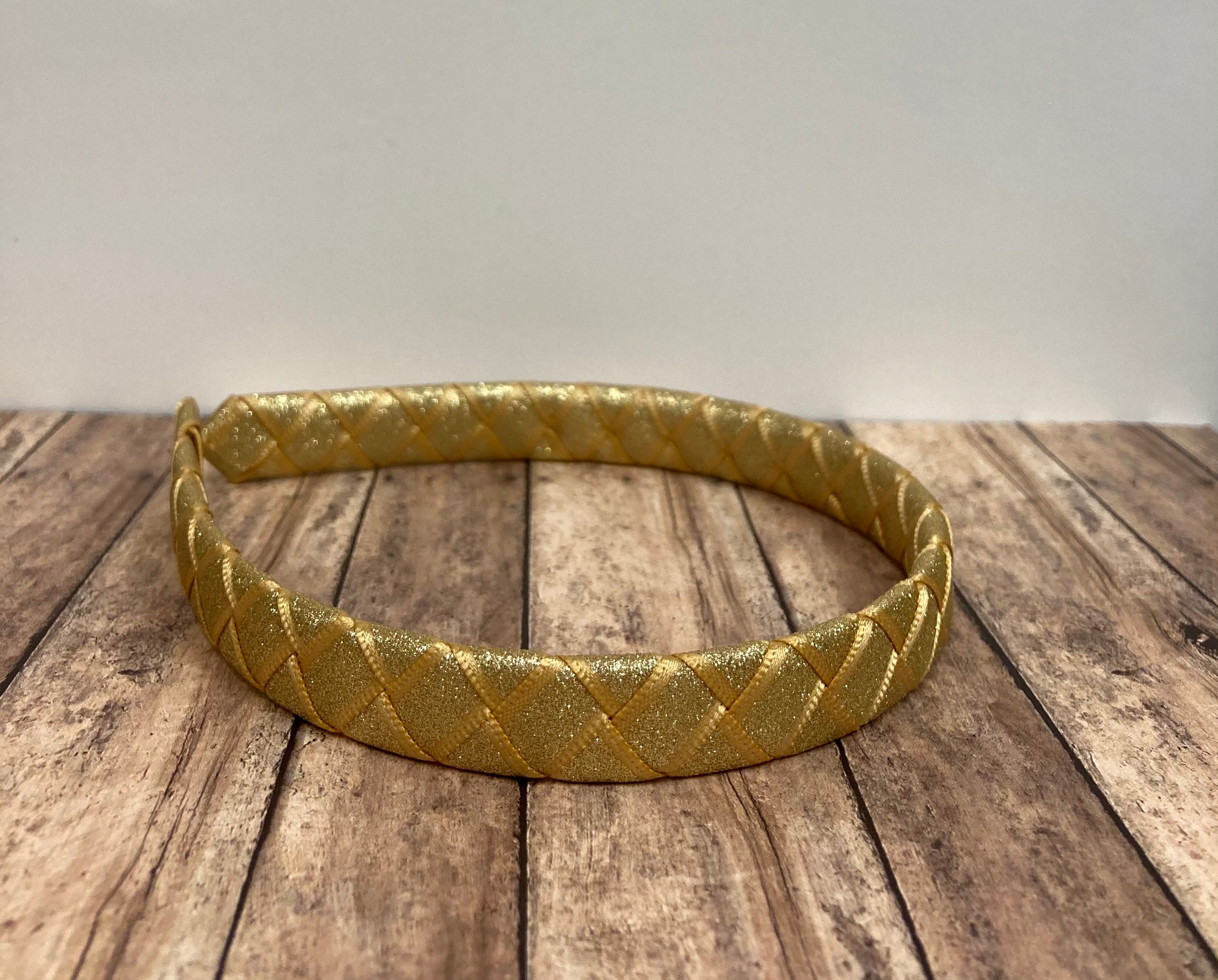 Fancy Headbands, Two Headbands, Matching Headband, Gold Glitter Ribbon ...