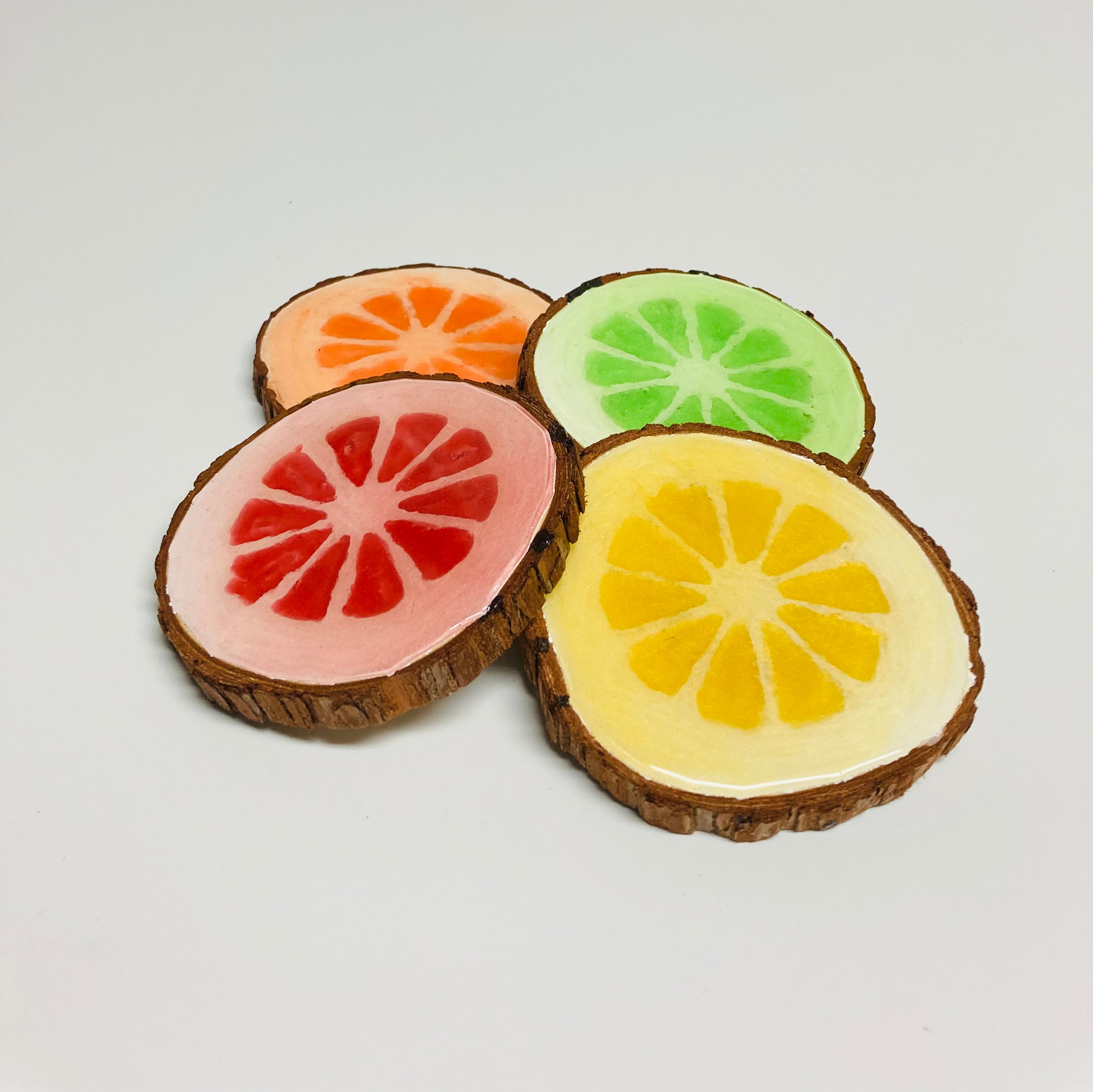 Fruit Slice Wooden Coasters: Summer Picnic Decor, Homeowner Gift - Etsy