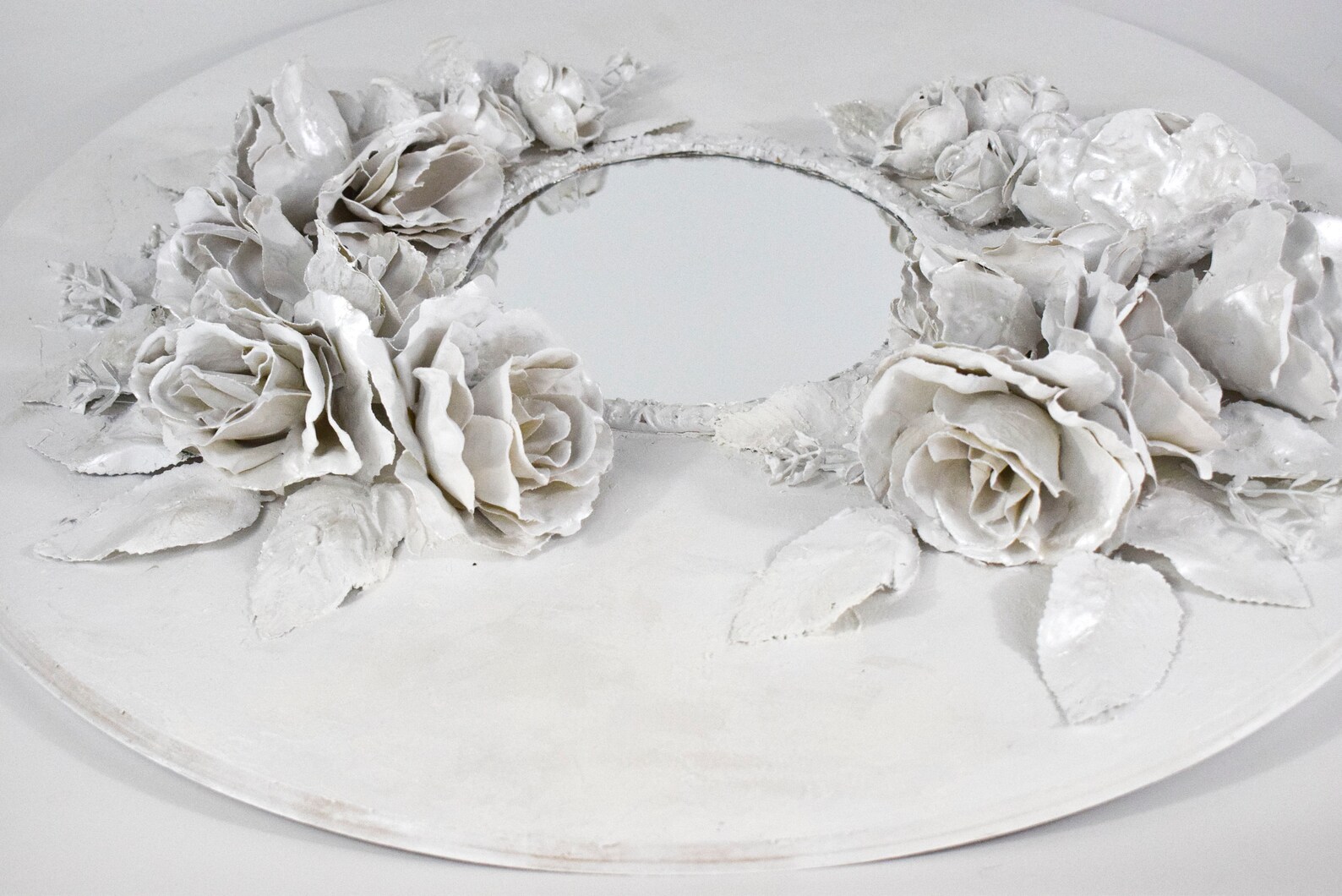 Mirror Decorated With 3D Flowers Big Round Mirror Wall - Etsy