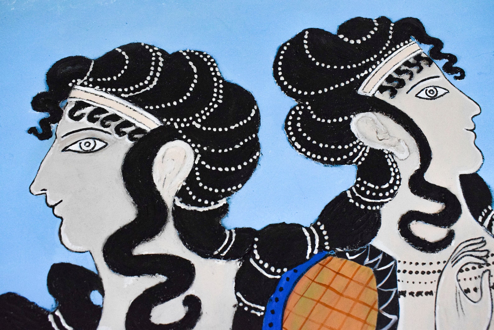 Minoan Women Ladies in Blue Copy of a Famous Frescos of the Minoan ...