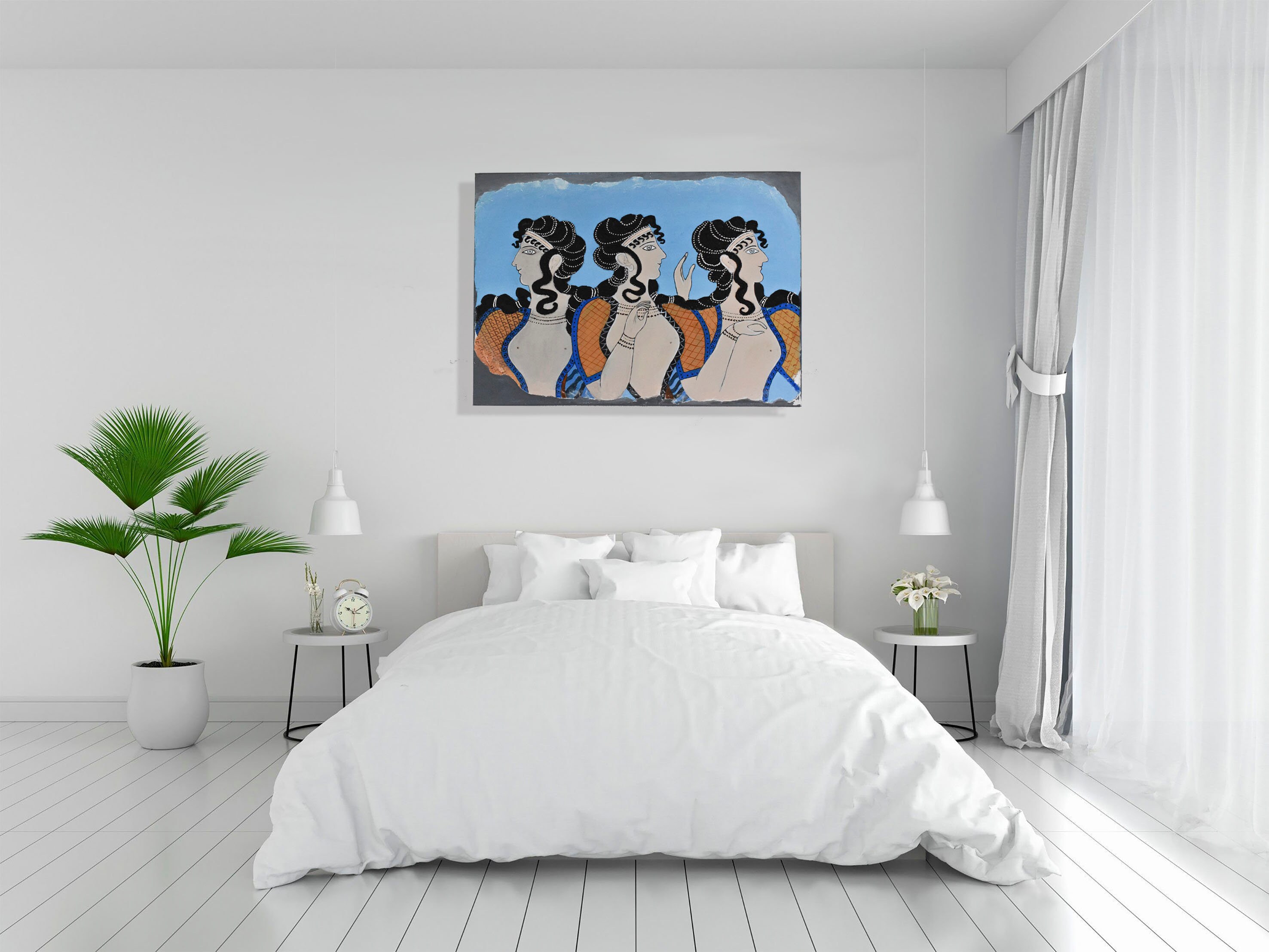 Minoan Women Ladies in Blue Copy of a Famous Frescos of the Minoan ...