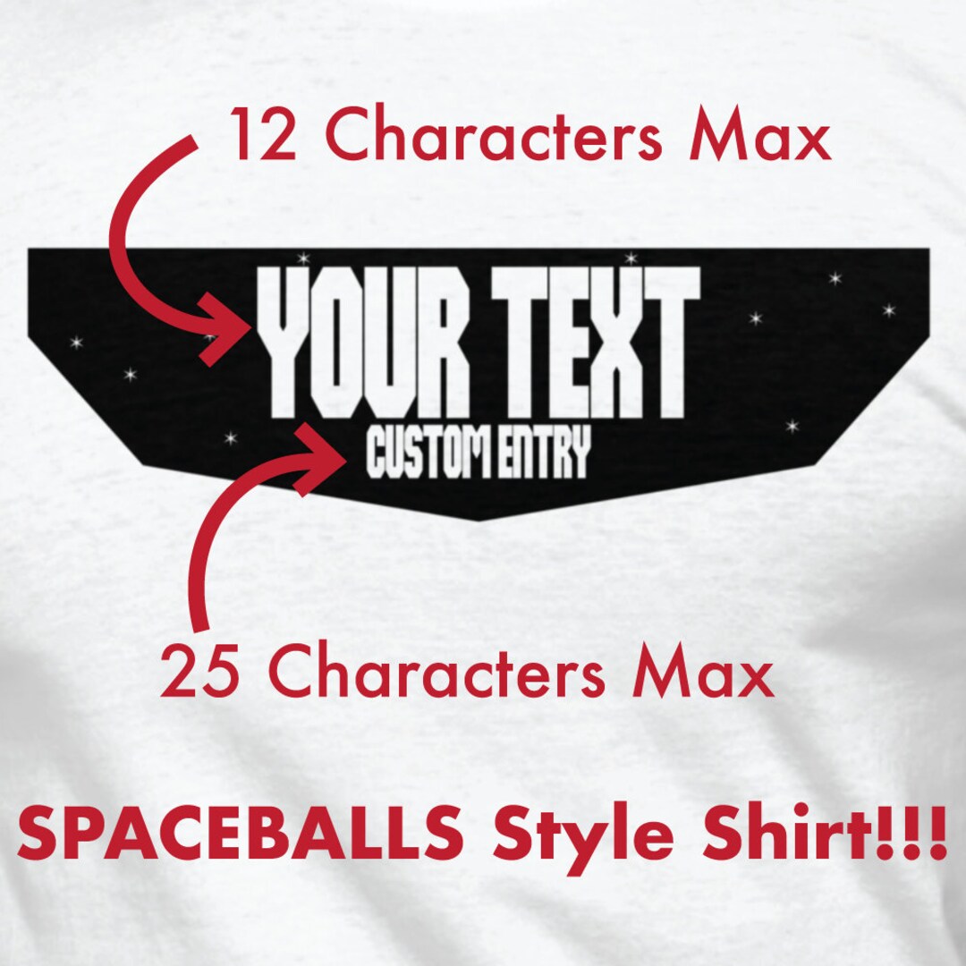 Spaceballs *CUSTOM* the T Shirt Personalized Text Basic T-shirt - Etsy