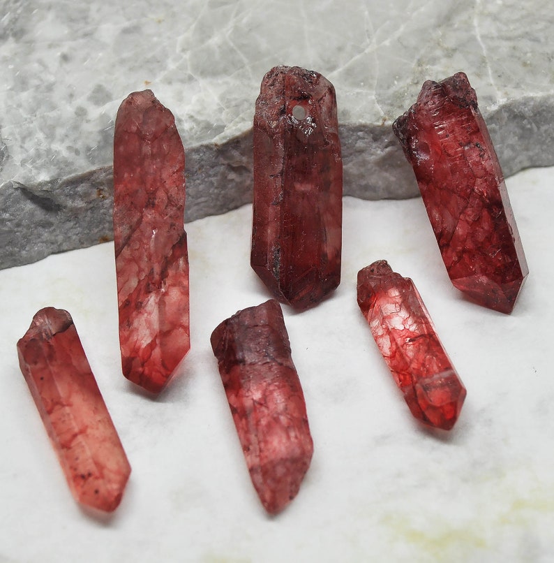 Stunning Raw Red Ruby Quartz Wire Wrapped Pendant Necklace on - Etsy UK