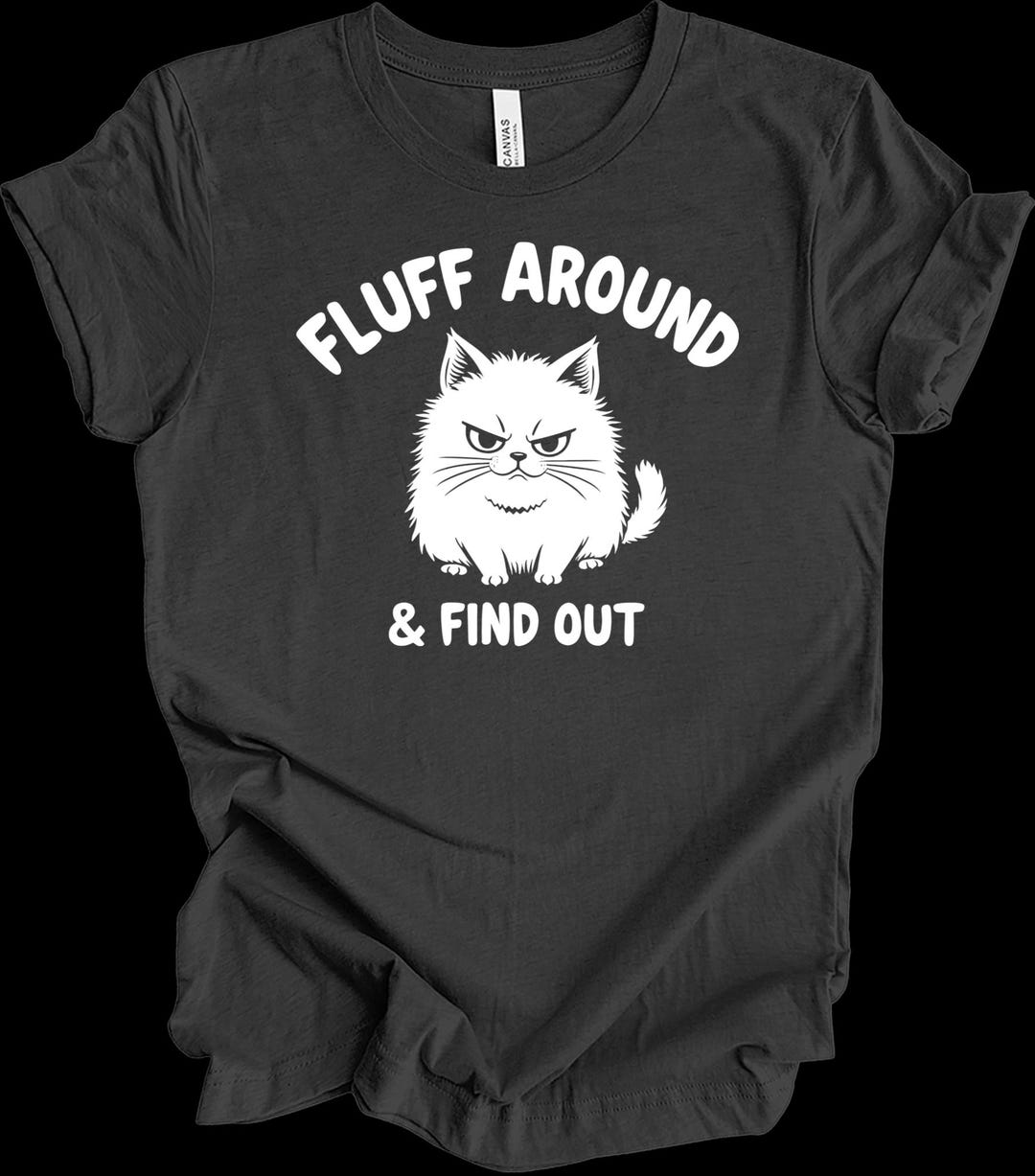 Funny Angry Cat Shirt | Fluff Around and Find Out T-shirt | Sarcastic ...