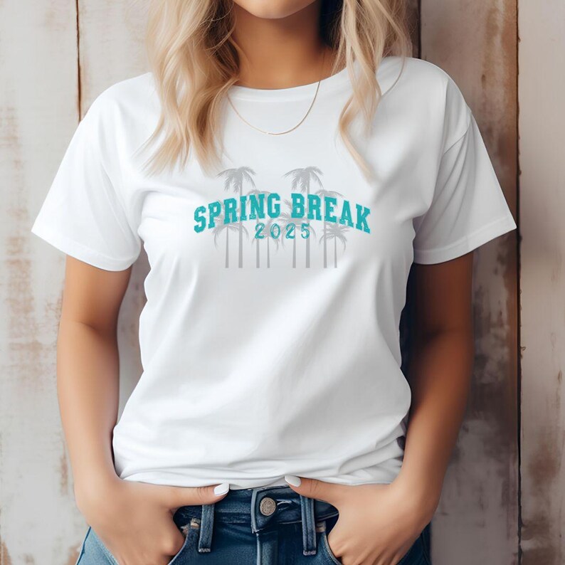 Tropical Spring Break 2025 Unisex Tee, Beach Vacation Soft Cotton Shirt ...