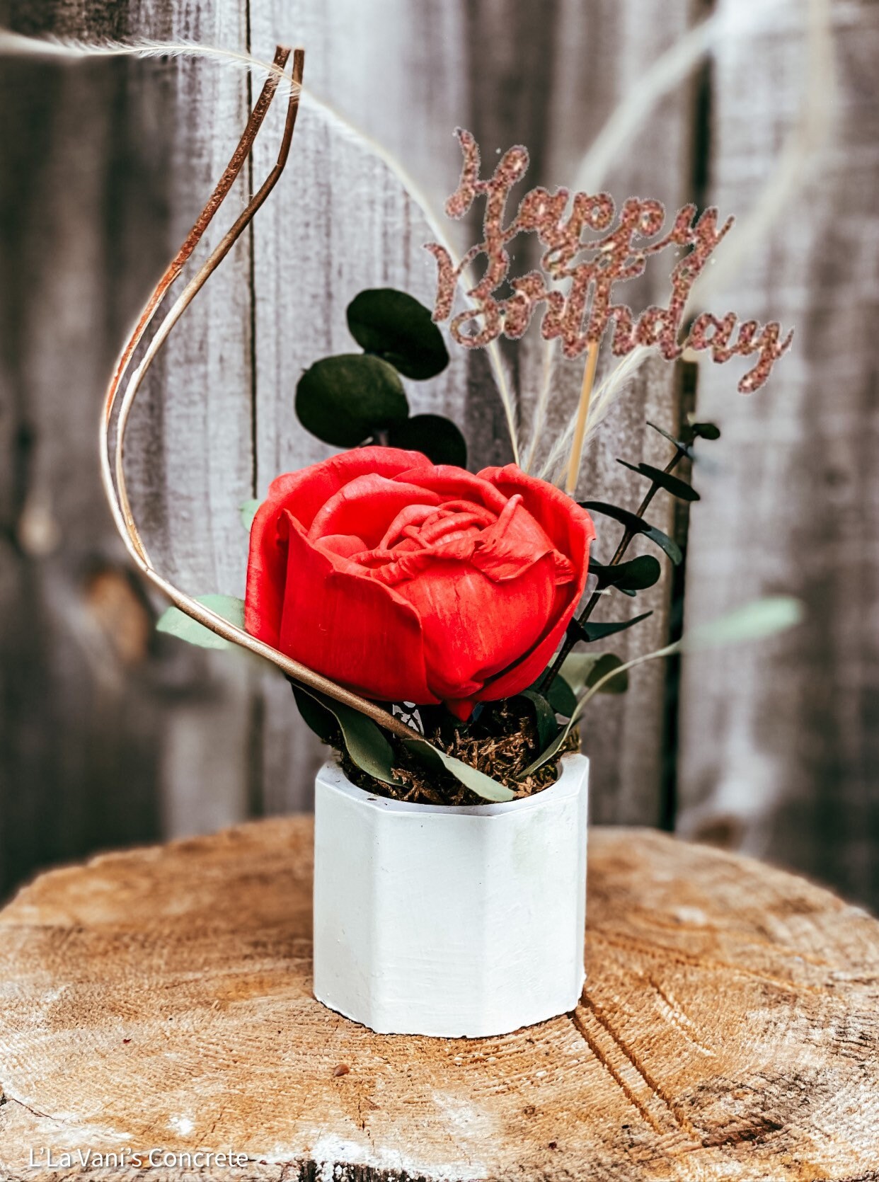 Single Rose Flower Arrangement Sola Wood and Persevere | Etsy