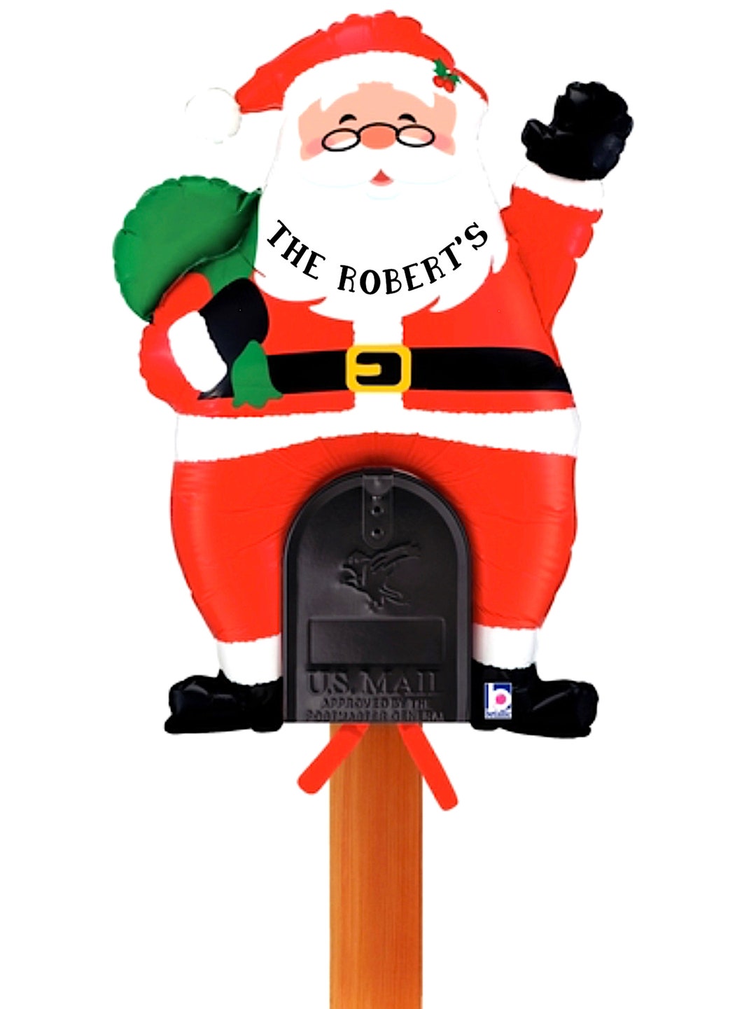 Personalized Santa Clause Mailbox Balloon 35”, Christmas Front Yard ...