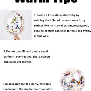 Confetti Balloons, Pack of 5 or 10. 12” Latex Confetti Balloons for ...