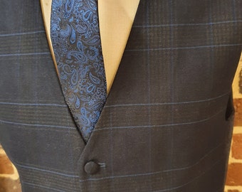 Double Breasted Checked Tweed Waistcoat With a Unique Back | Etsy