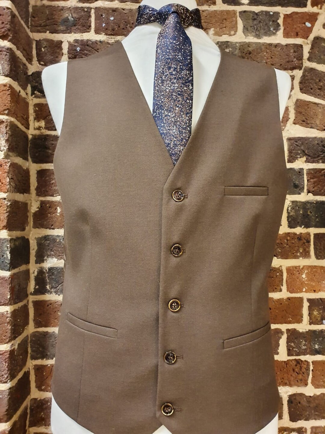 New Mens Waistcoat Brown Formal Wedding or Casual 36