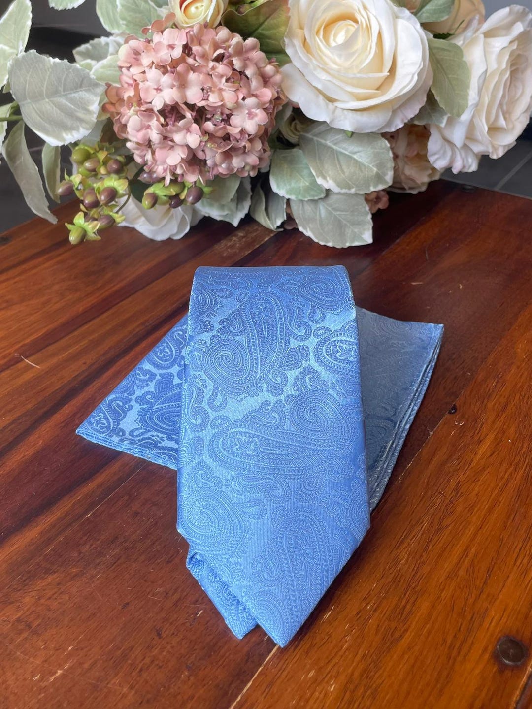Baby Blue Tie & Hank Self Pattern Paisley Mens Ties Wedding Gift - Etsy