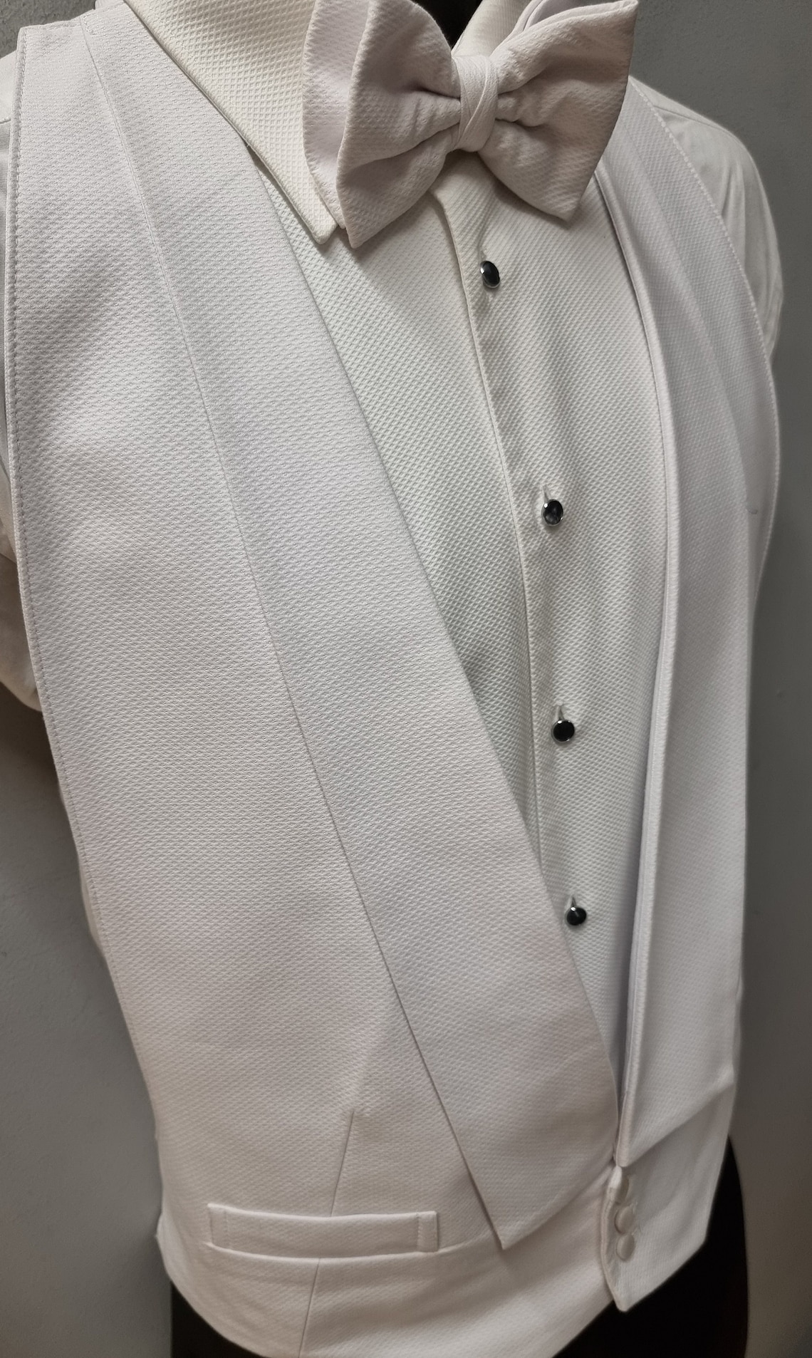 Mens Marcella Pique White Waistcoat Evening Wear Tux White Tie - Etsy