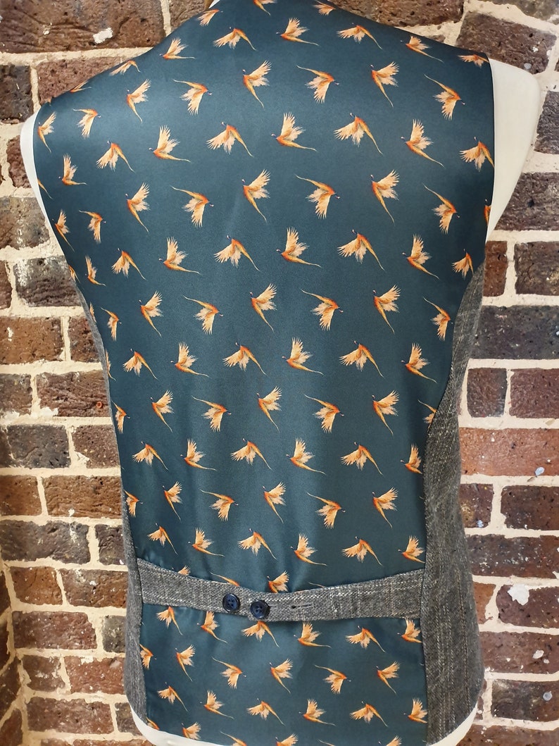 Double Breasted Checked Tweed Waistcoat With a Unique Back | Etsy