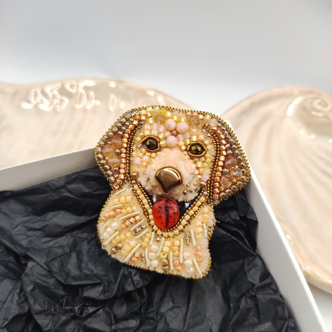 Labrador/ Labrador Pin/ Golden Retriever Dog Portrait/ Custom Brooch ...