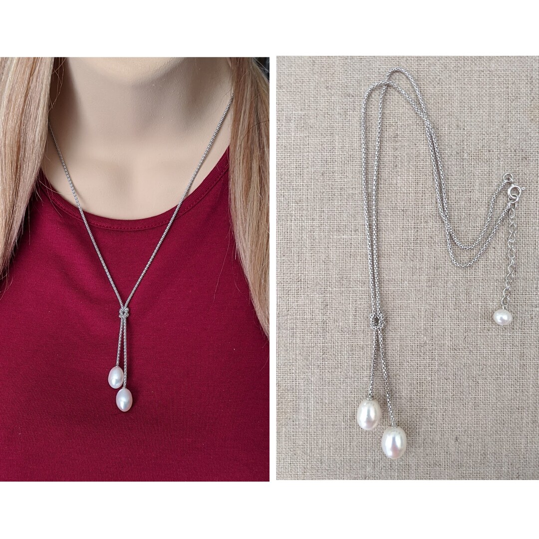 Aaa Freshwater Pearls And Sterling Silver Necklace Brides Necklace
