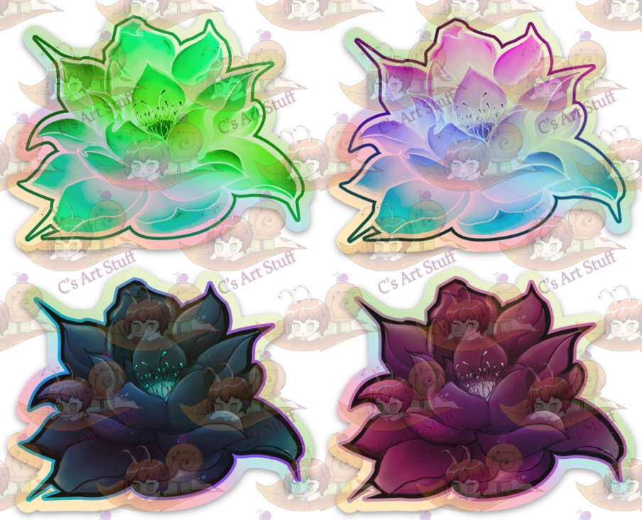 Black Lotus Holographic Sticker - Etsy