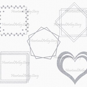 Silver Frames Clipart Geometric Frames Digital Frames Png - Etsy