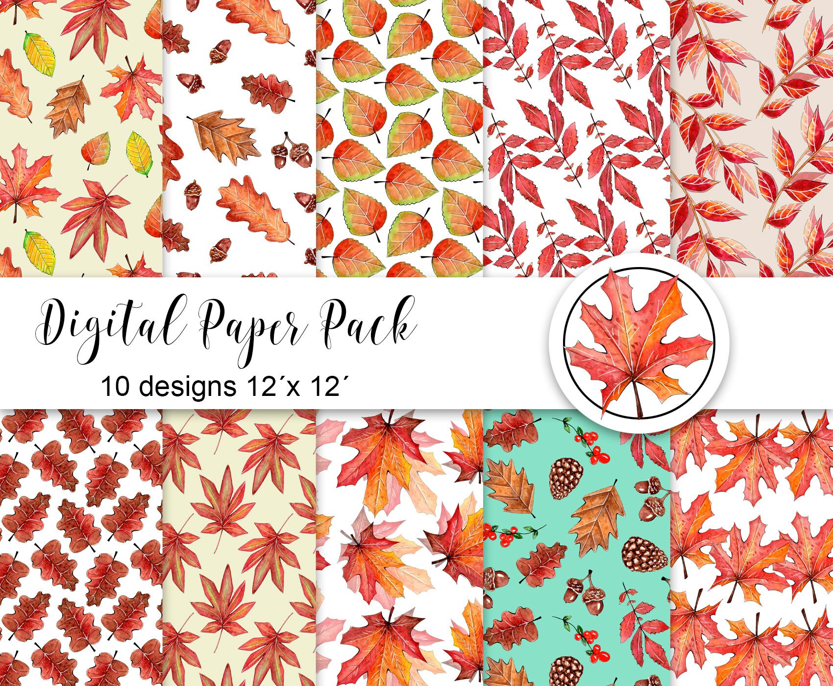 Fall Digital Papers Fall Background Seamless Patterns - Etsy