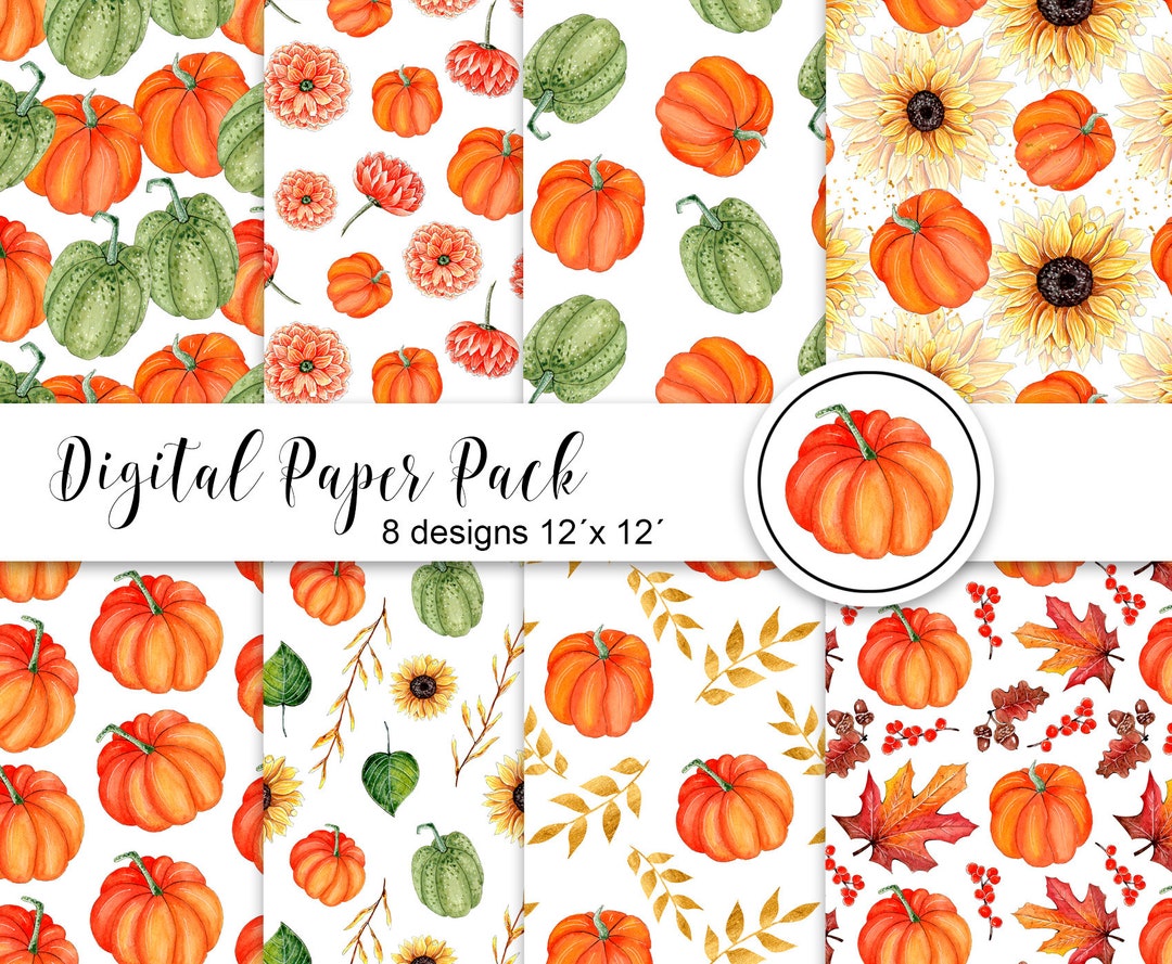 Thanksgiving Digital Papers, Fall Background, Watercolor JPG - Etsy