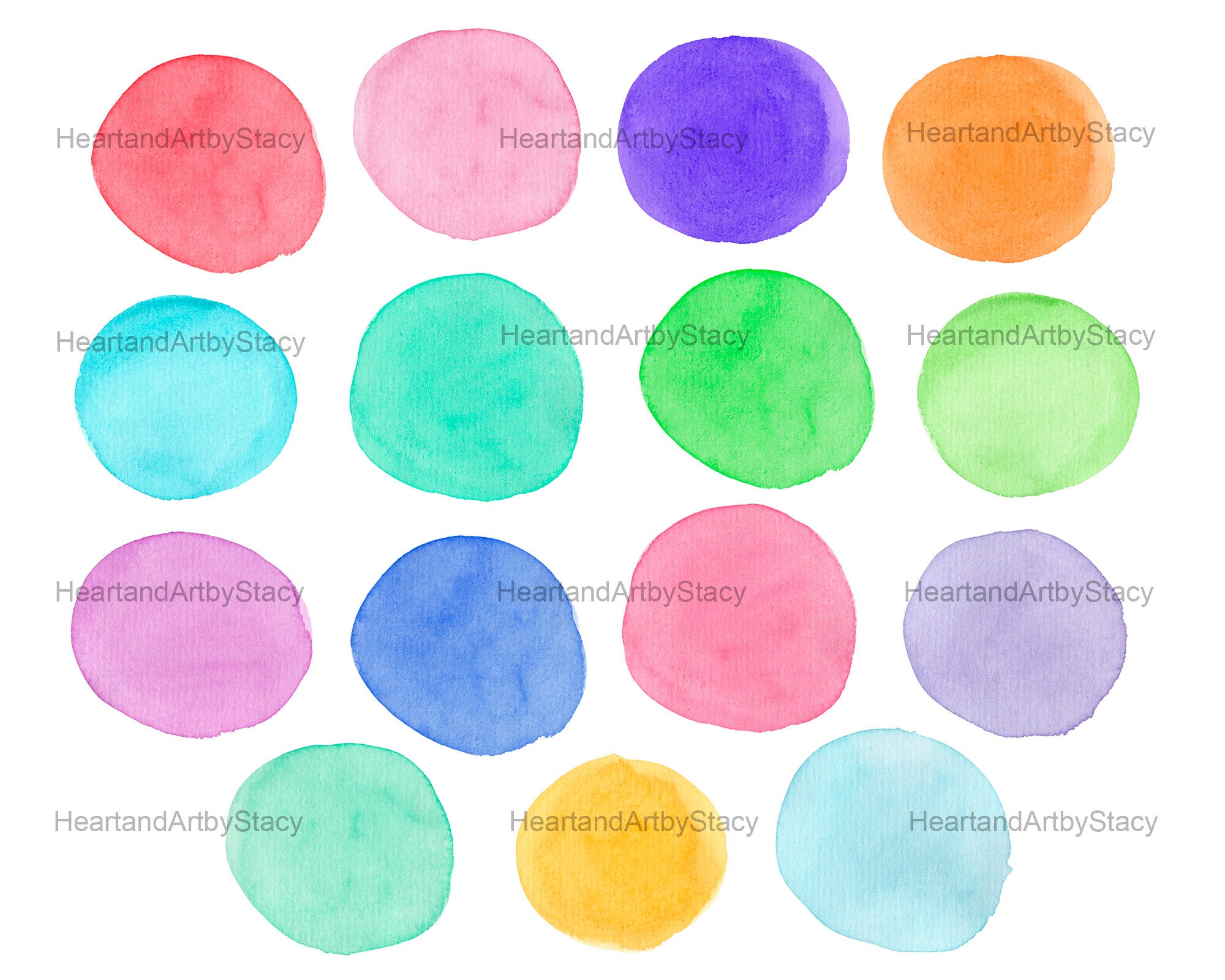 Watercolor Circles Clipart, Digital Download Png - Etsy Canada