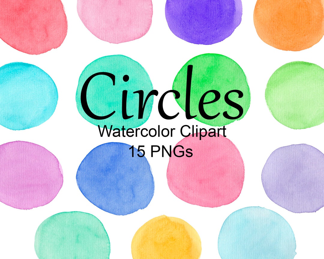 Watercolor Circles Clipart, Digital Download Png - Etsy