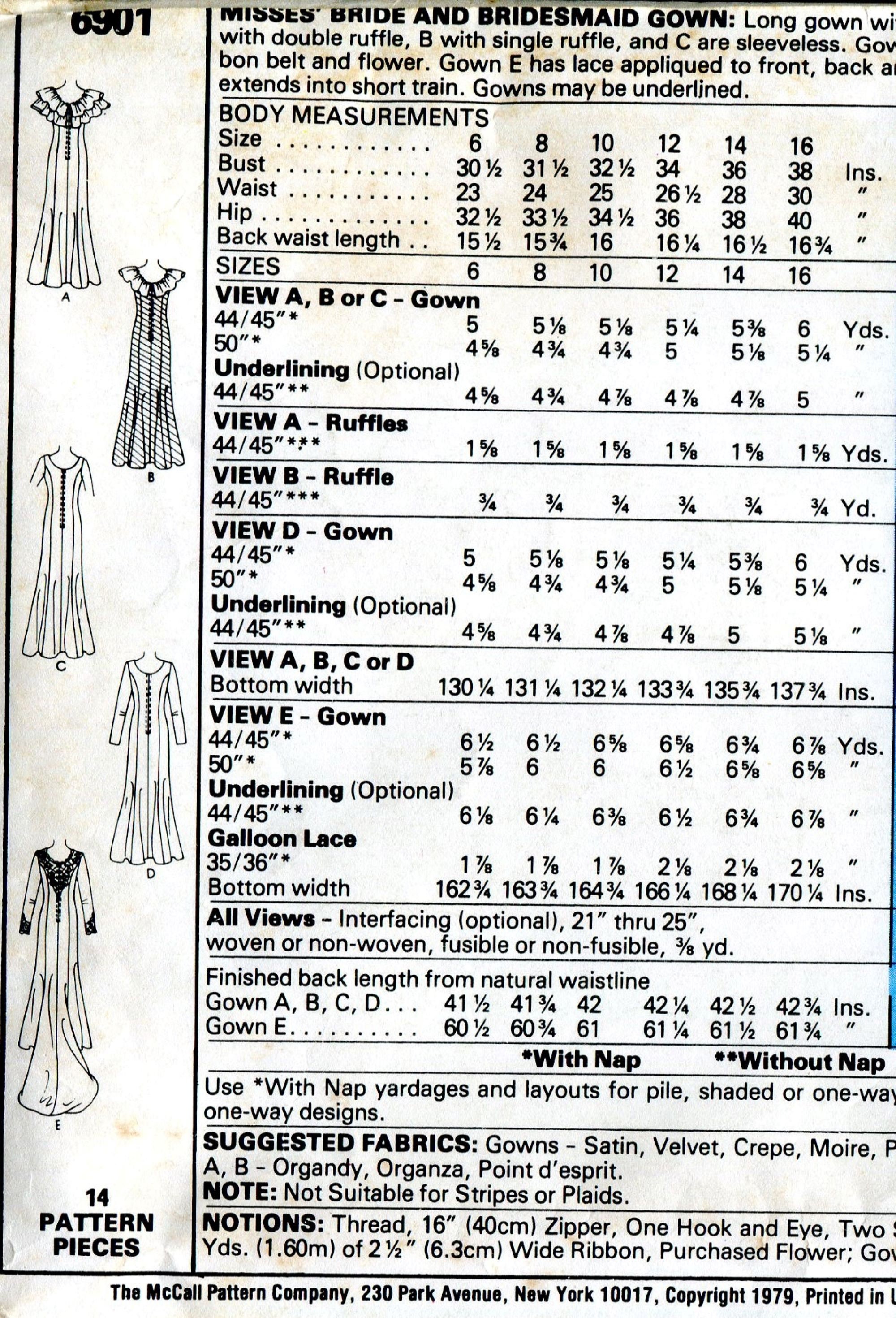 Vintage 1970's Mccall's Wedding Dress. Pattern 6901. - Etsy