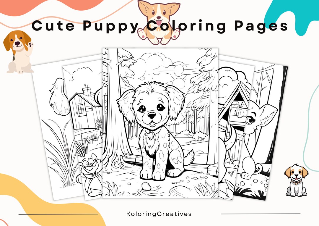 15 Cute Puppy Coloring Pages, Coloring Page Printables, Dog Coloring ...