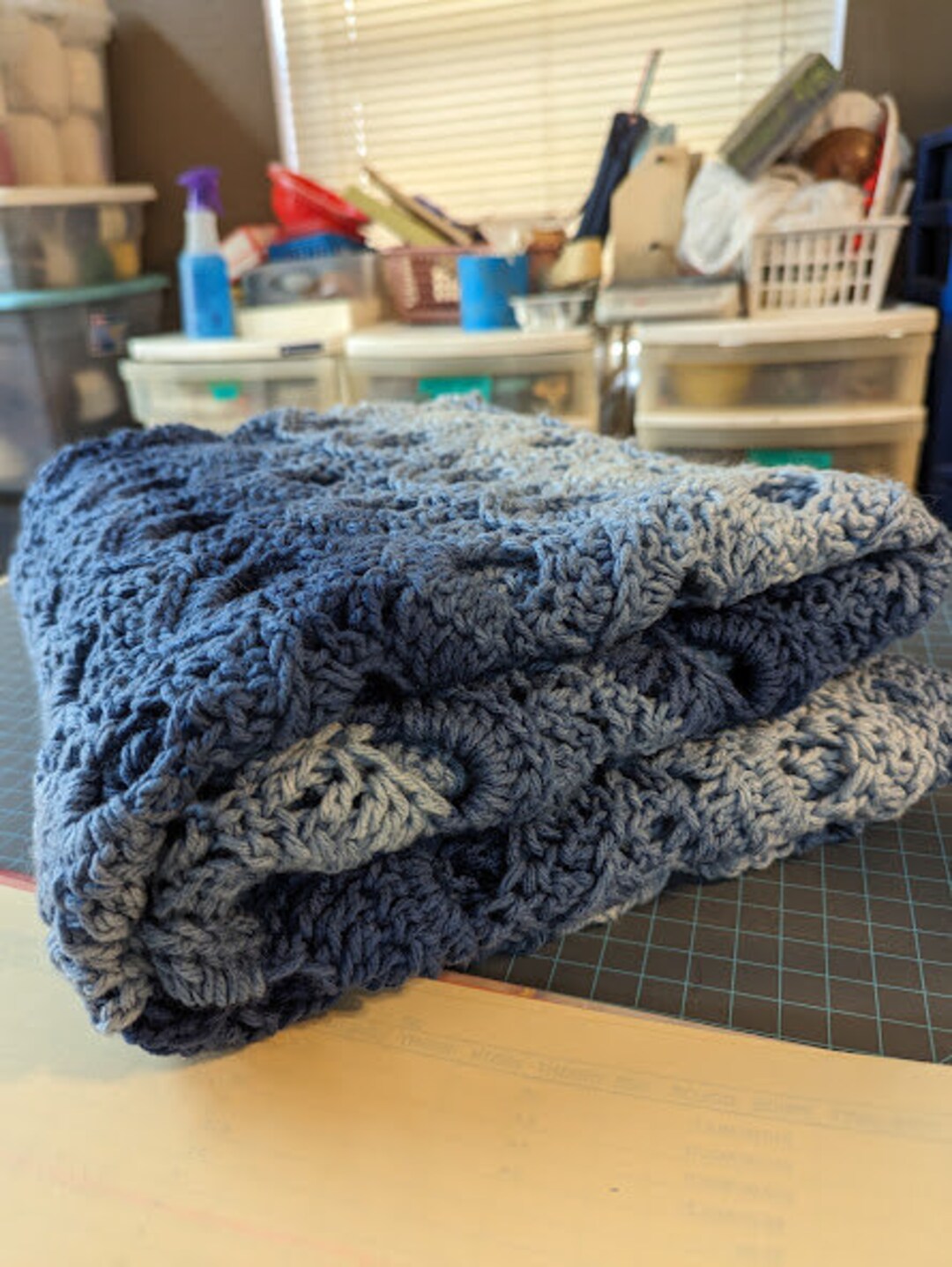 Variegated Blue Afghan - Etsy