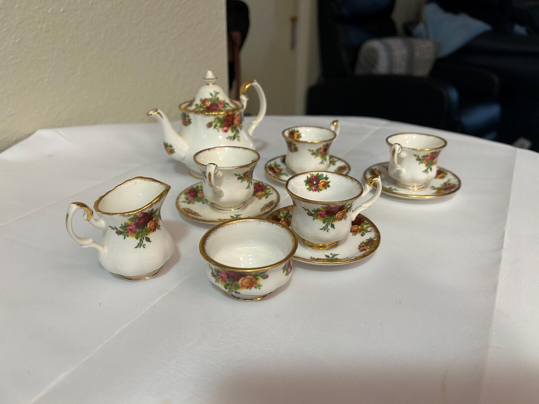 Royal Albert Old Country Rose Miniature Tea Set - Etsy