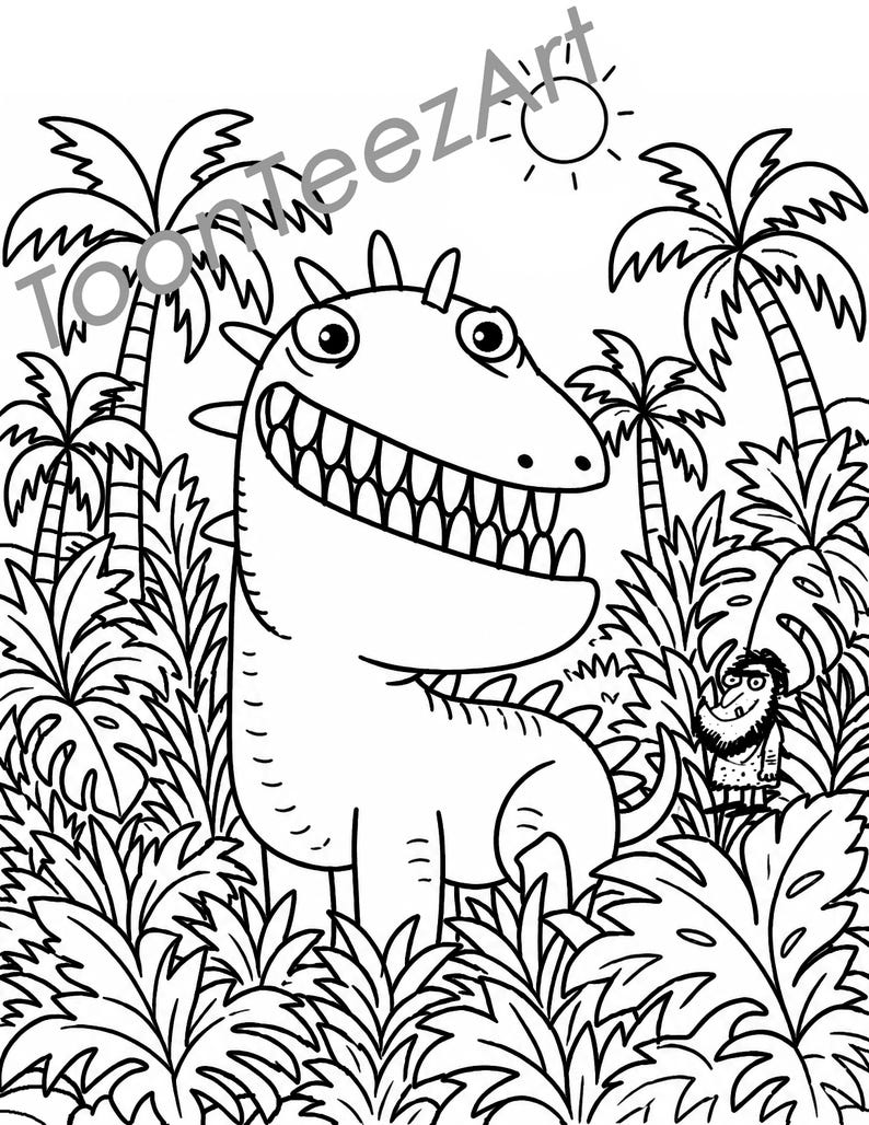 Dinosaur Coloring Pages Printable | 5 Dino Coloring Sheets | Instant ...