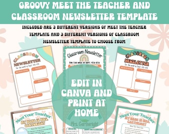 Meet the Teacher Editable Canva Template Boho Rainbow - Etsy Canada