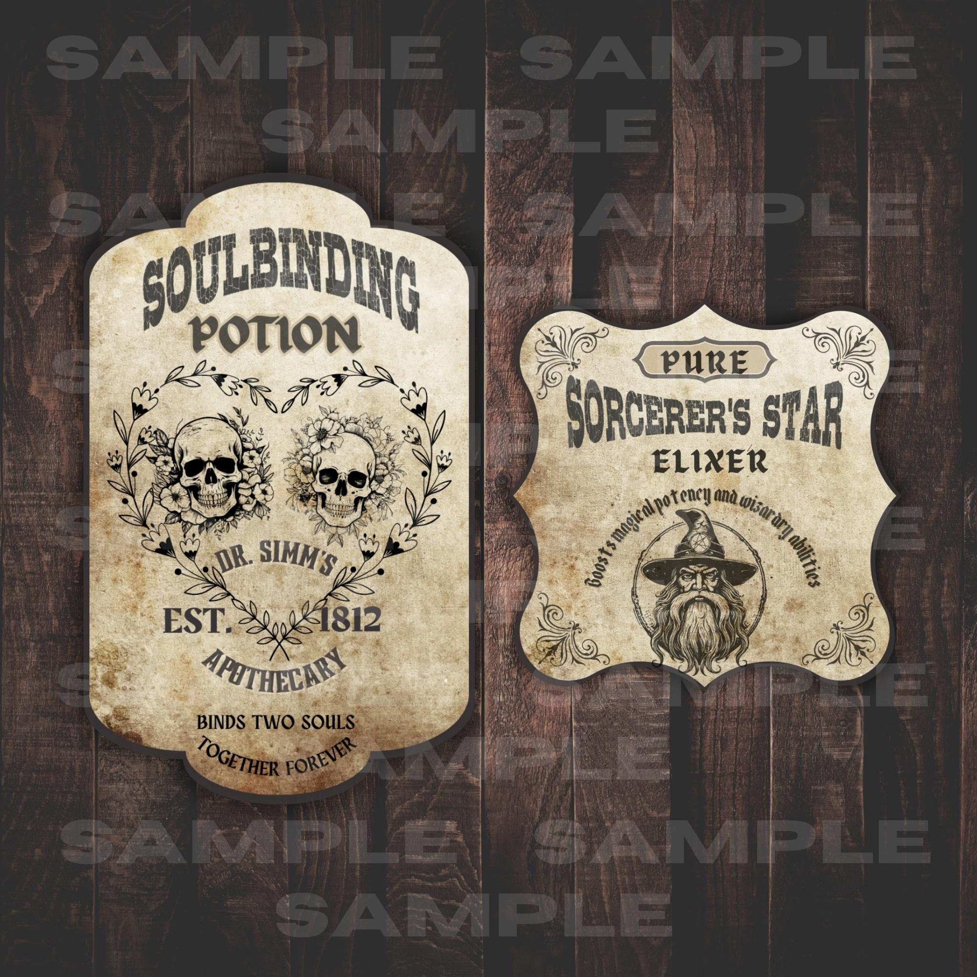 Halloween Apothecary Vintage Labels, Printable Potion Labels, Vintage ...