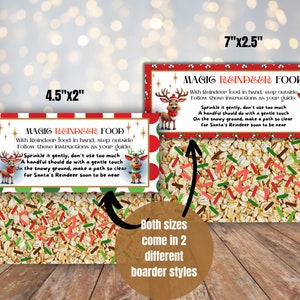 Magic Reindeer Food Bag Topper Printable, Reindeer Food Tags, Reindeer ...