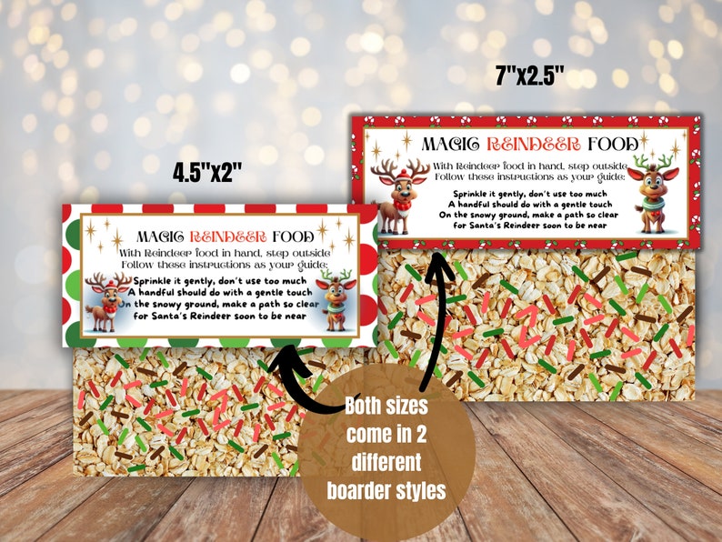 Magic Reindeer Food Bag Topper Printable, Reindeer Food Tags, Reindeer ...