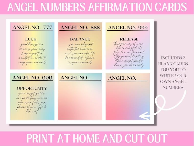 Angel Number Oracle Cards Angel Number Digital Download Angel ...