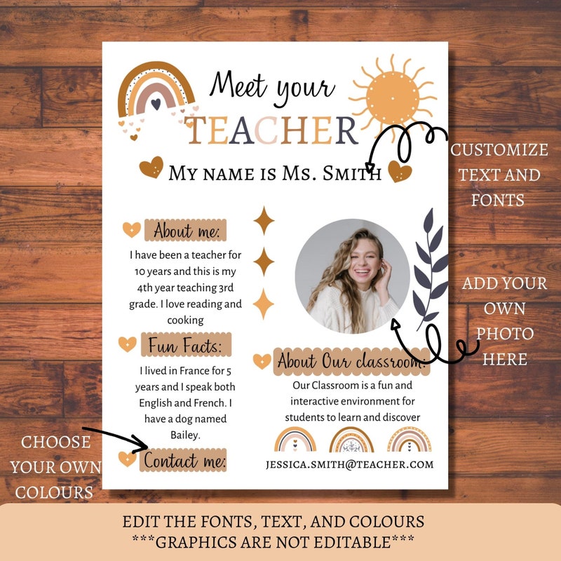 Meet the Teacher Template - Etsy