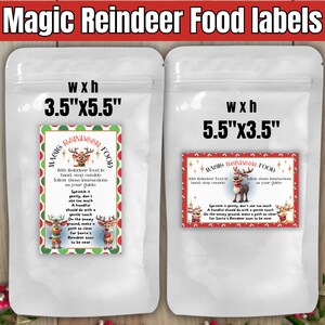 Magic Reindeer Food Bag Topper Printable, Reindeer Food Tags, Reindeer ...