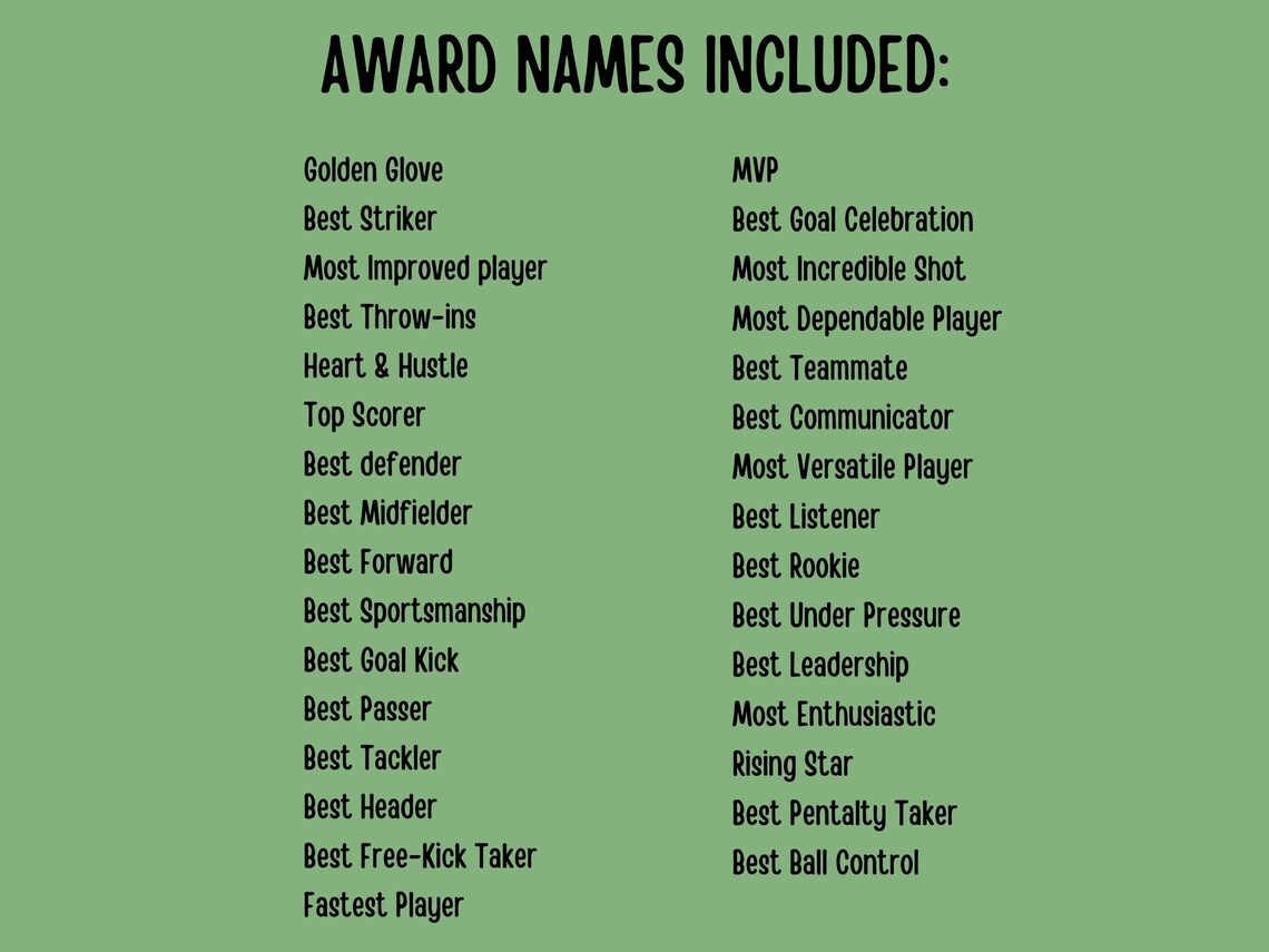 Editable Soccer Awards Certificate, Award Ceremony, Printable End of ...