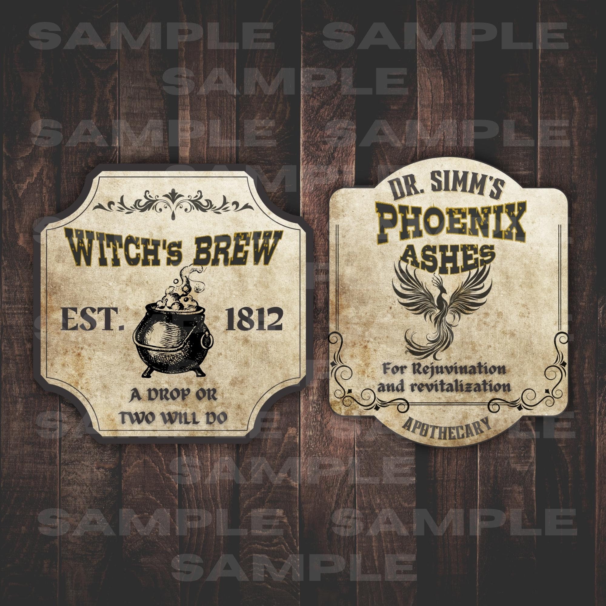 Halloween Apothecary Vintage Labels, Printable Potion Labels, Vintage ...