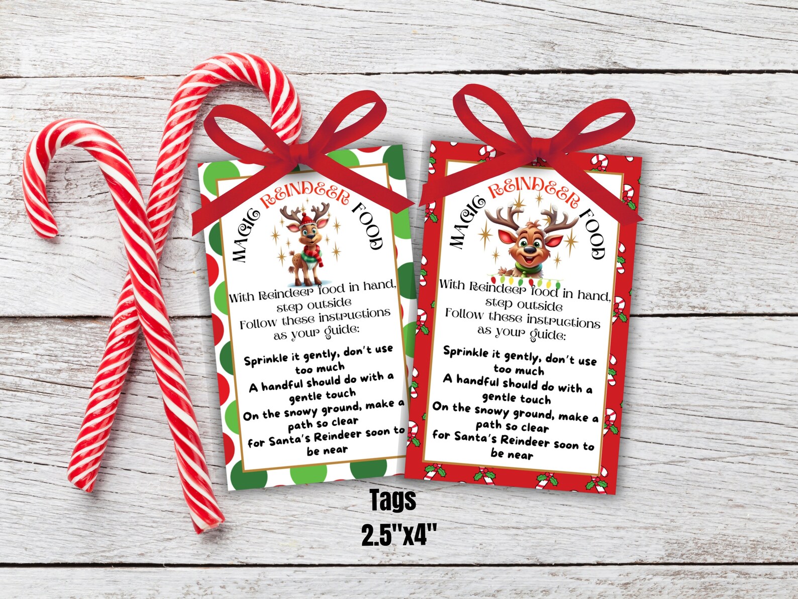Magic Reindeer Food Bag Topper Printable, Reindeer Food Tags, Reindeer ...