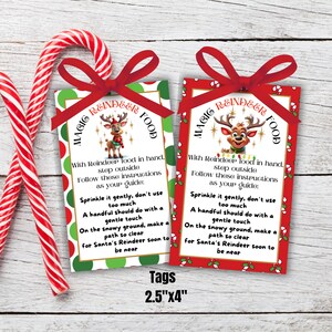 Magic Reindeer Food Bag Topper Printable, Reindeer Food Tags, Reindeer ...