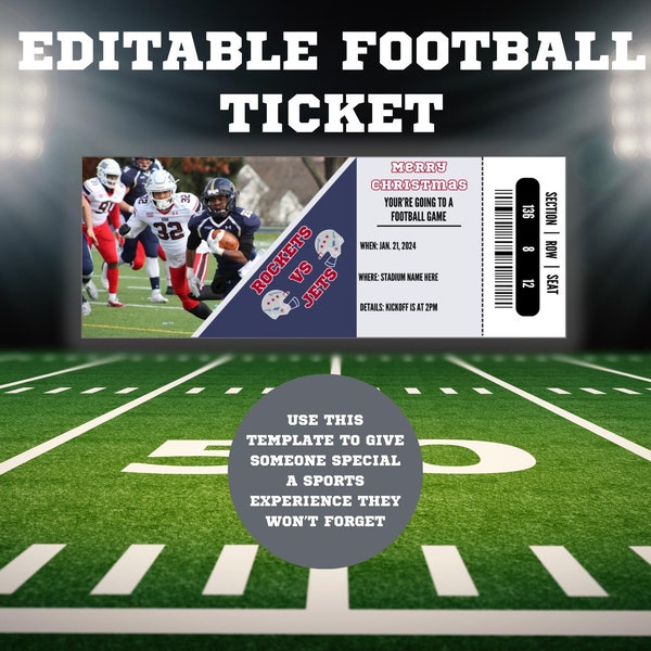 Football Ticket Template - Etsy