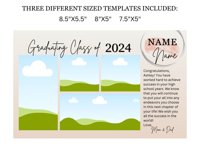 Half Page High School Senior Yearbook Ad, Editable Half Page Yearbook ...