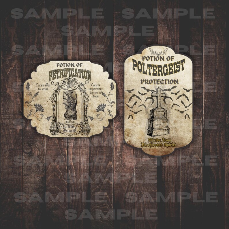 Halloween Apothecary Vintage Labels, Printable Potion Labels, Vintage ...